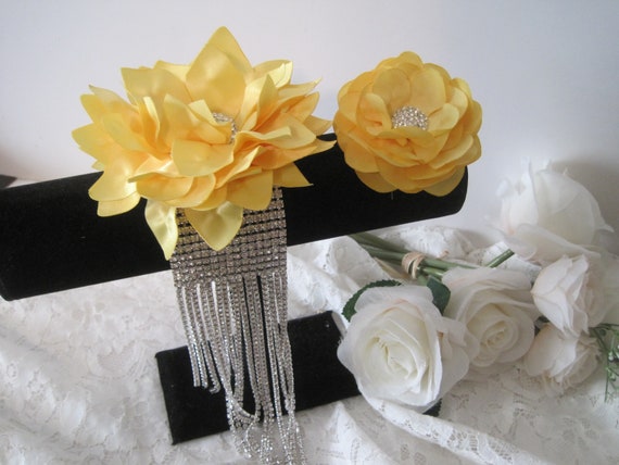 Rhinestone Cuff Waterfall Fringed Cascading Bracelet Corsage - Etsy