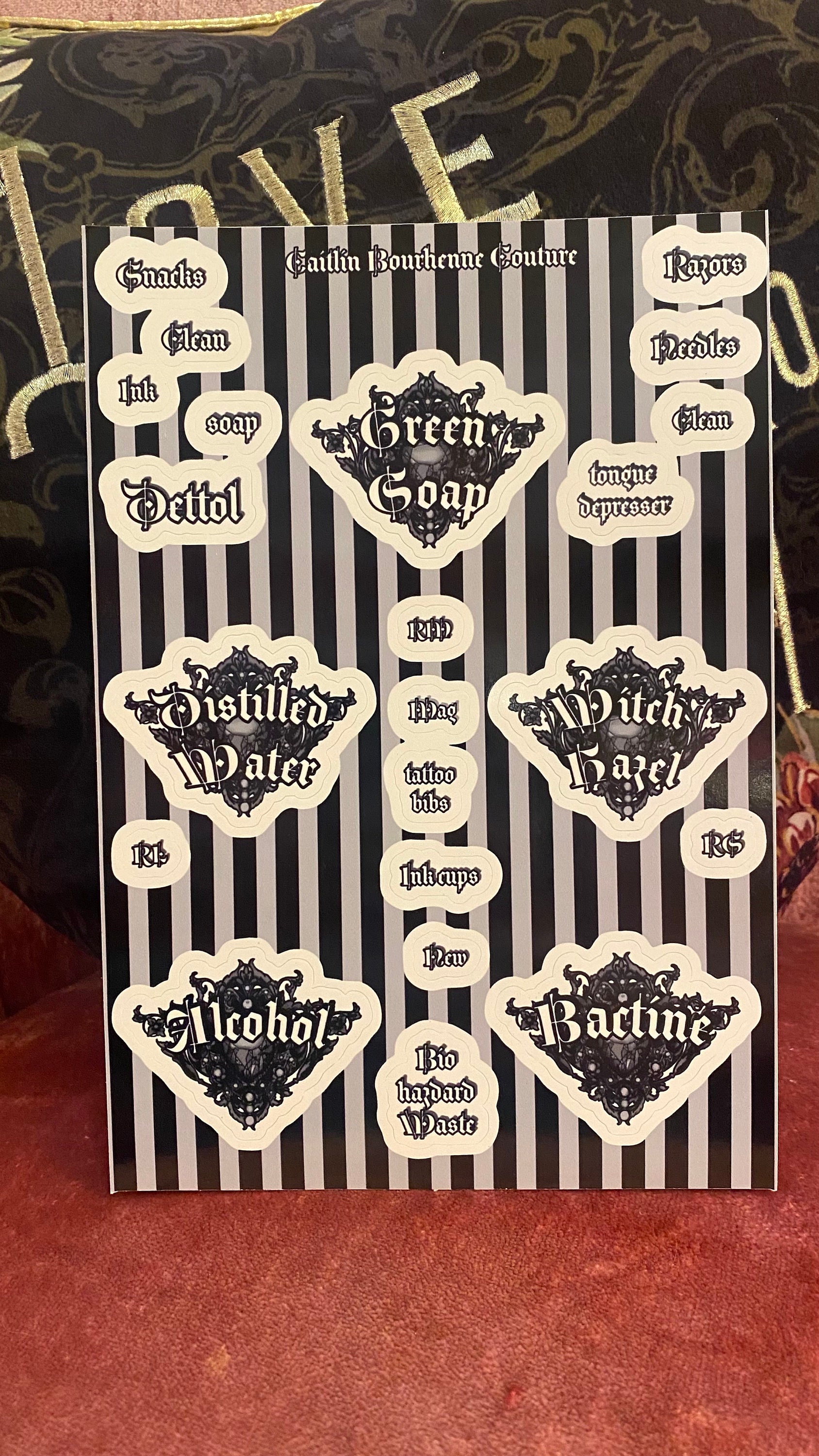 Tattoo Label Sticker Sheet - Etsy