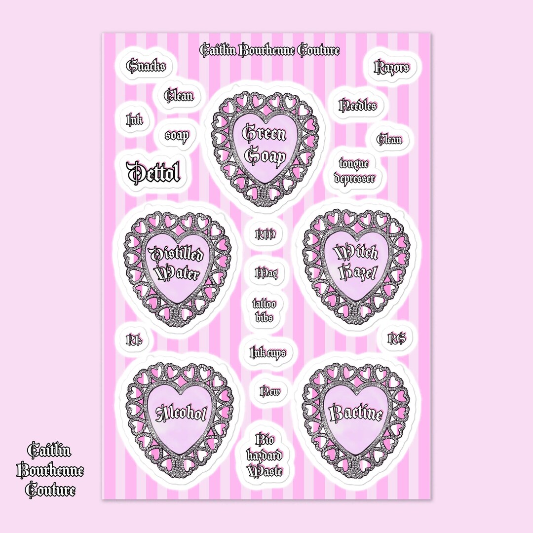 Tattoo Label Sticker Sheet - Etsy