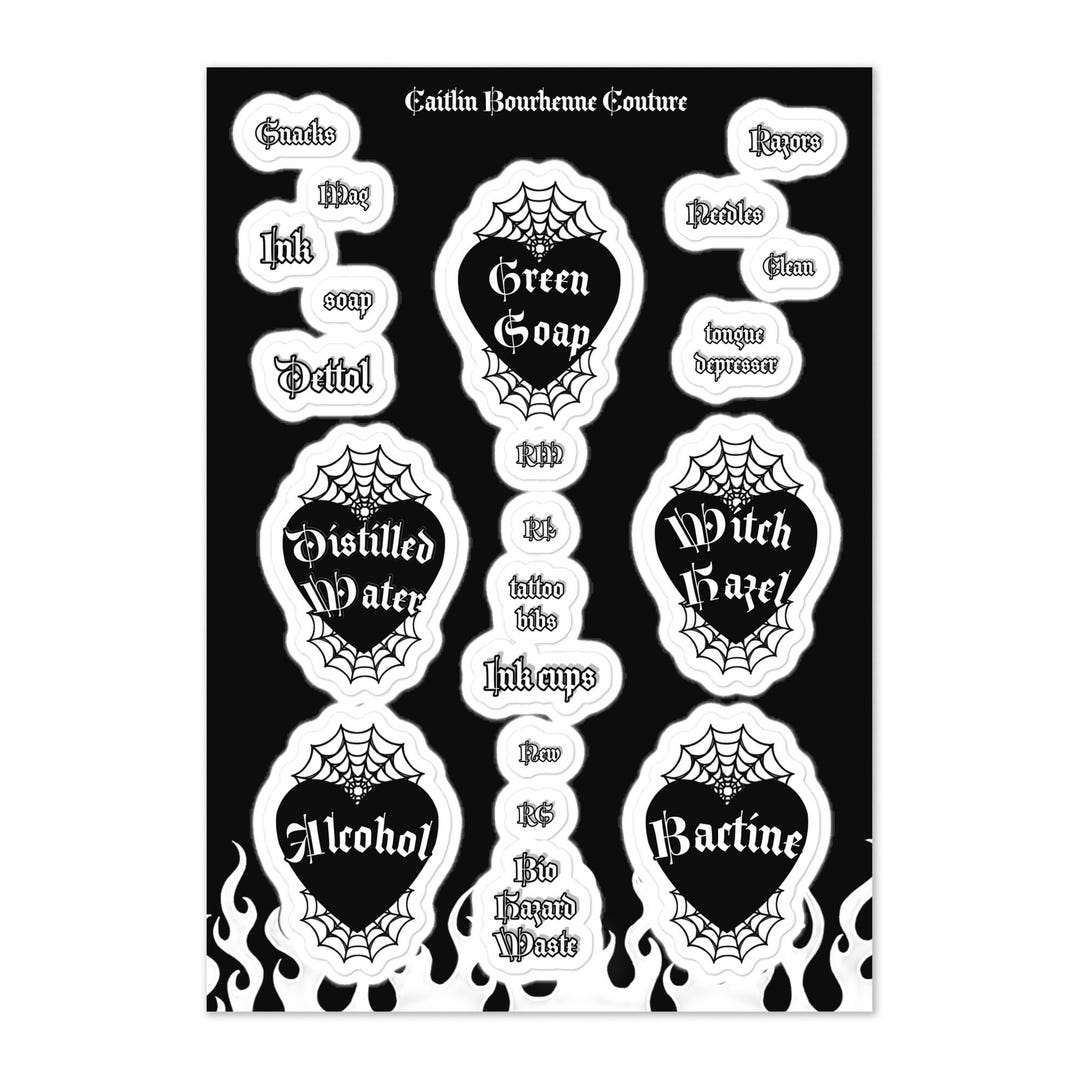 Tattoo Label Sticker Sheet - Etsy