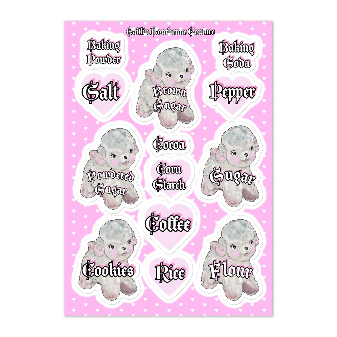Baking Retro Lamb Label Sticker Sheet - Etsy