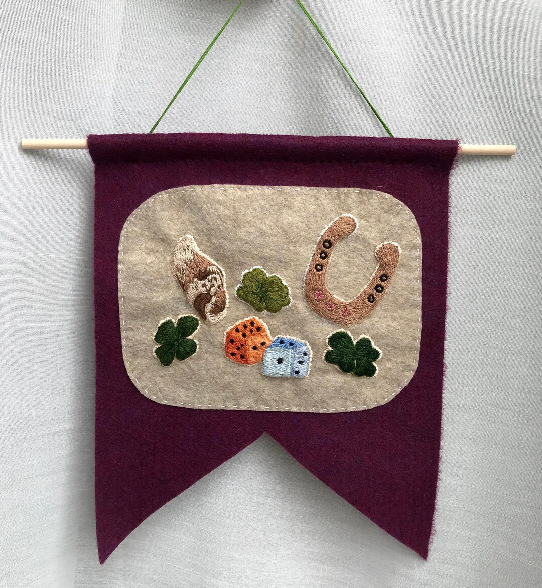 Embroidered Good Luck Charms Hand Wall Hanging - Decor - Hand ...