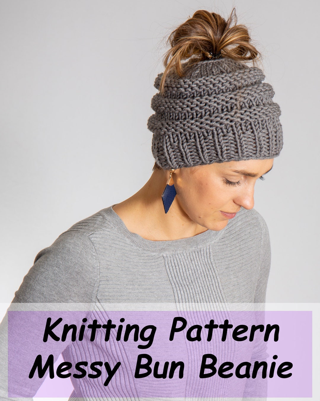 Messy Bun Pattern- Easy Knitting Pattern- Adult Size - Etsy