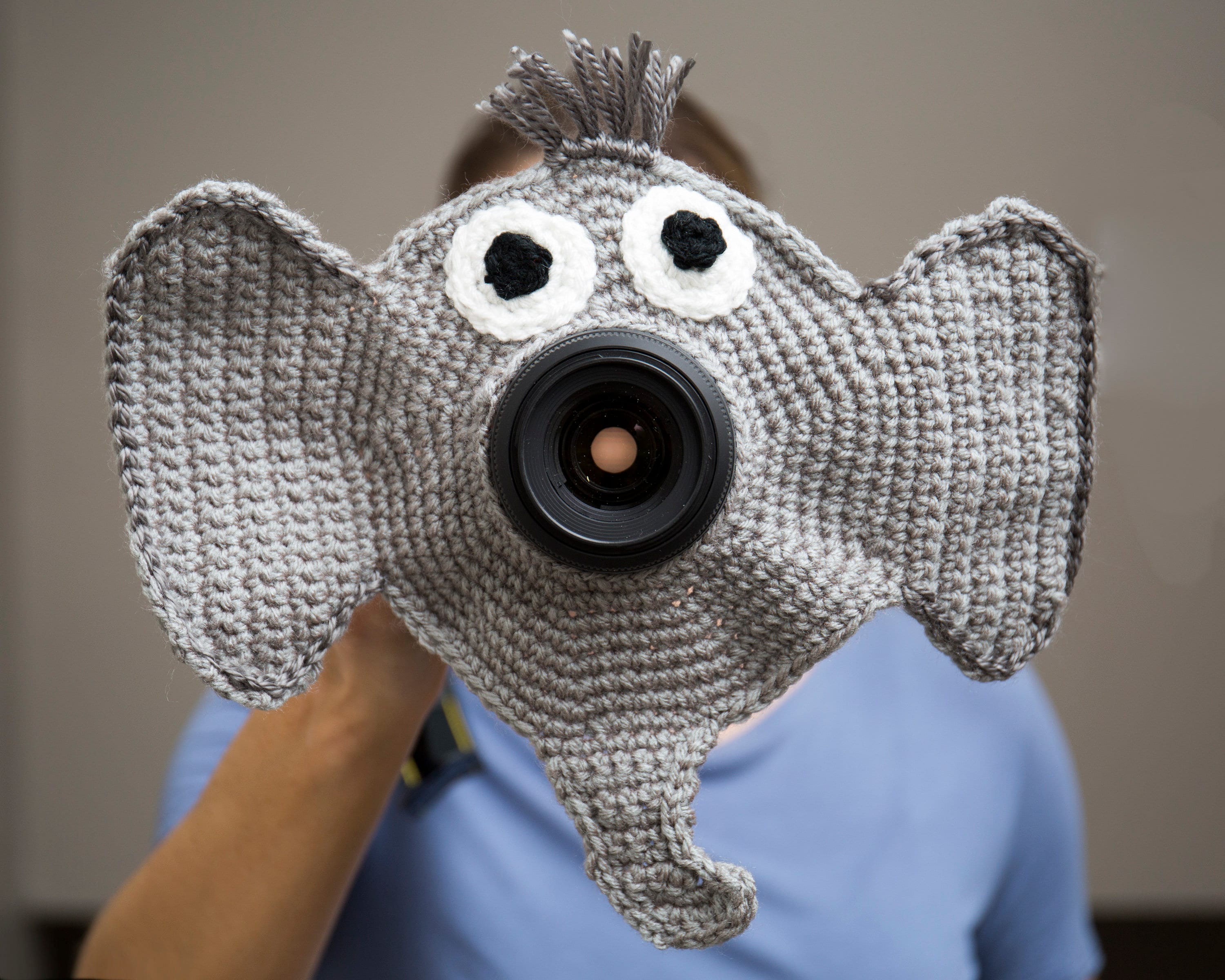 Animal Camera Buddy, Crochet Lens Shutter Hugger, Elephant Camera Buddy ...