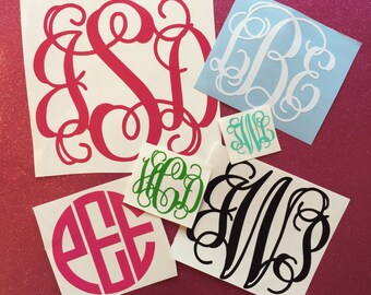 Monogram sticker | Etsy