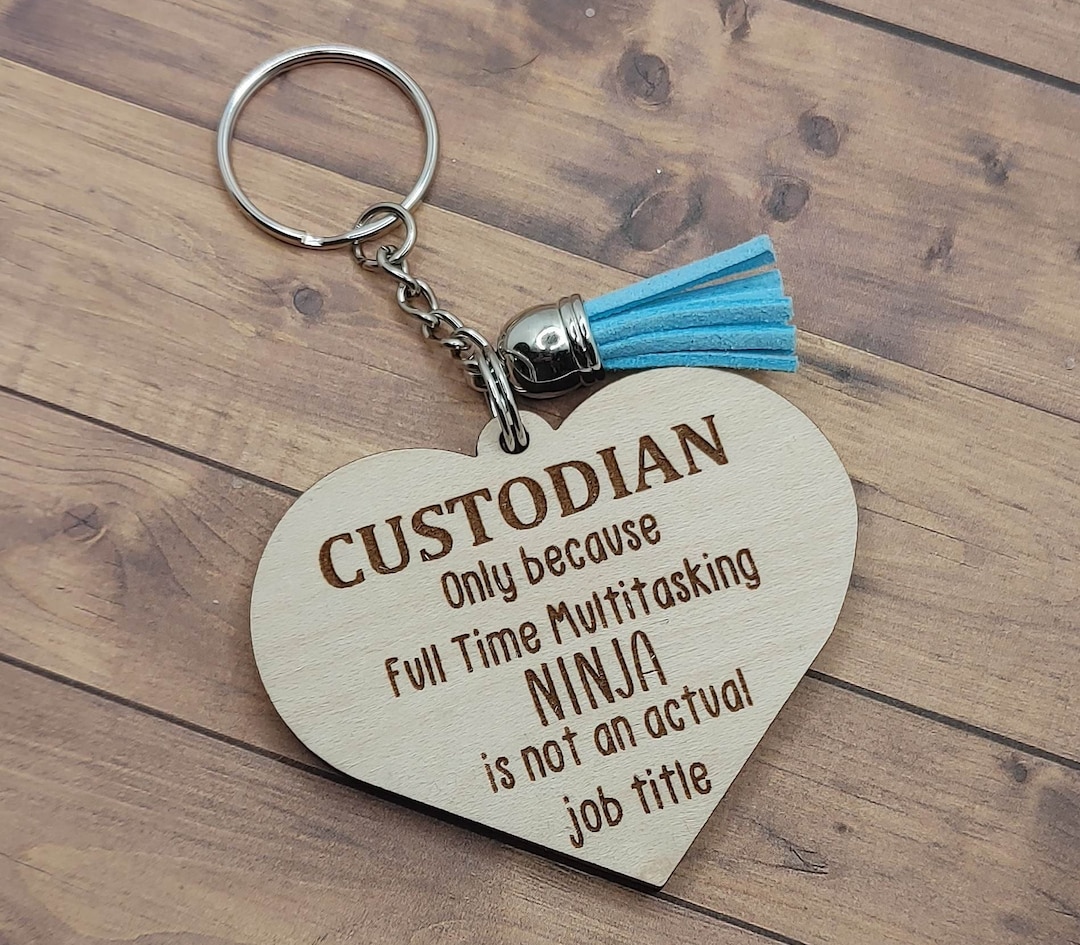 DIGITAL FILE Custodian Janitor Teacher Keychain SVG Laser Glowforge - Etsy