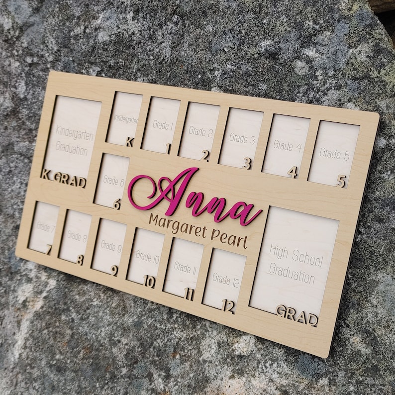 School Years Photo Frame SVG Laser Cut File Kindergarten High - Etsy