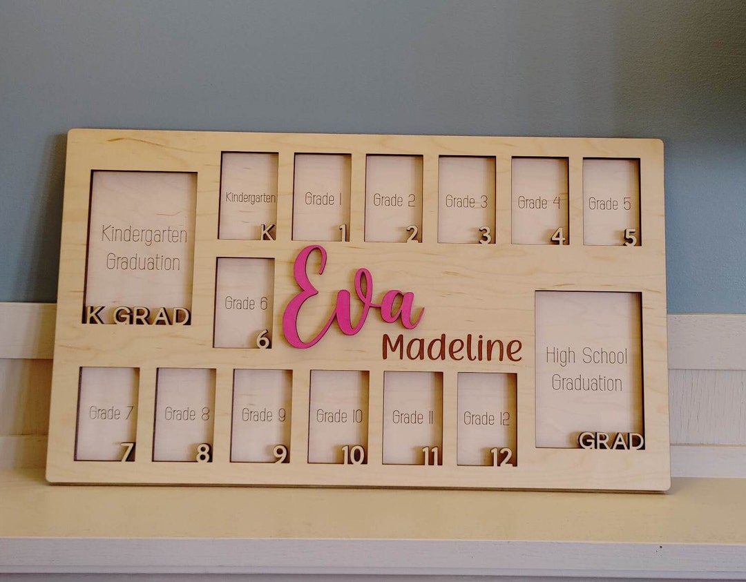 School Years Photo Frame SVG Laser Cut File Kindergarten High School ...