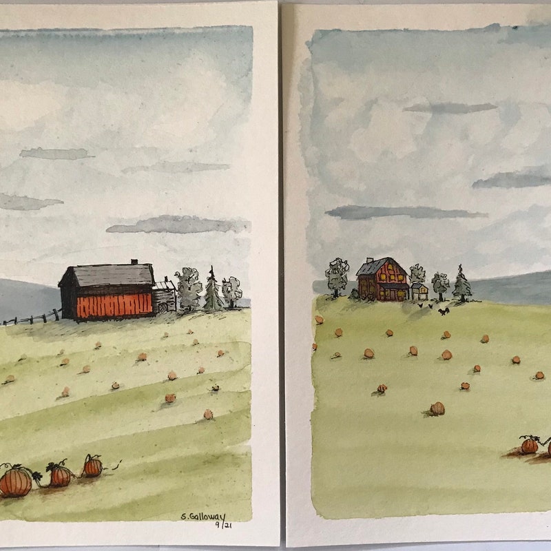 Line and Wash Art - Etsy
