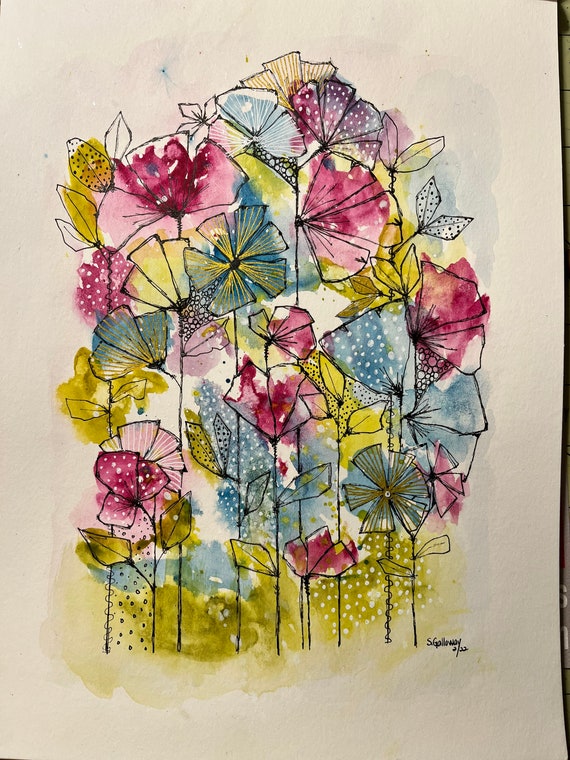 Abstract Watercolor And Ink