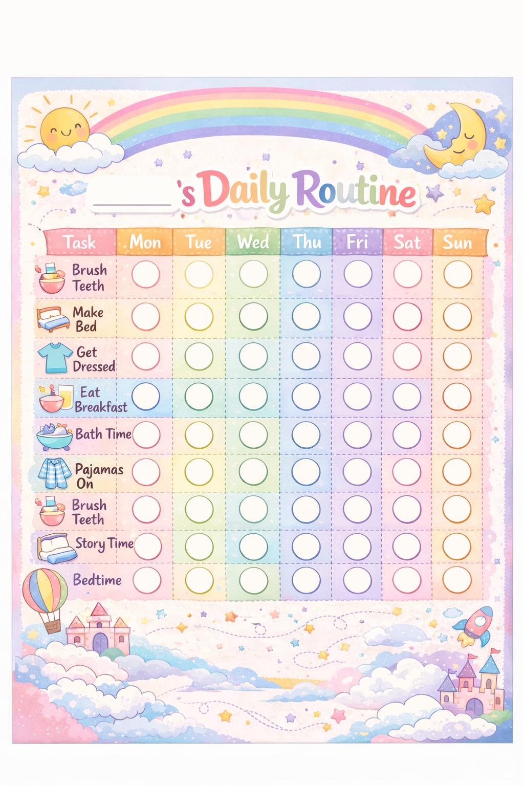 Fun Routine Chart for Kids - Etsy