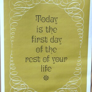 Vintage 1970's Today is the First Day...' Poster Hippie - Etsy