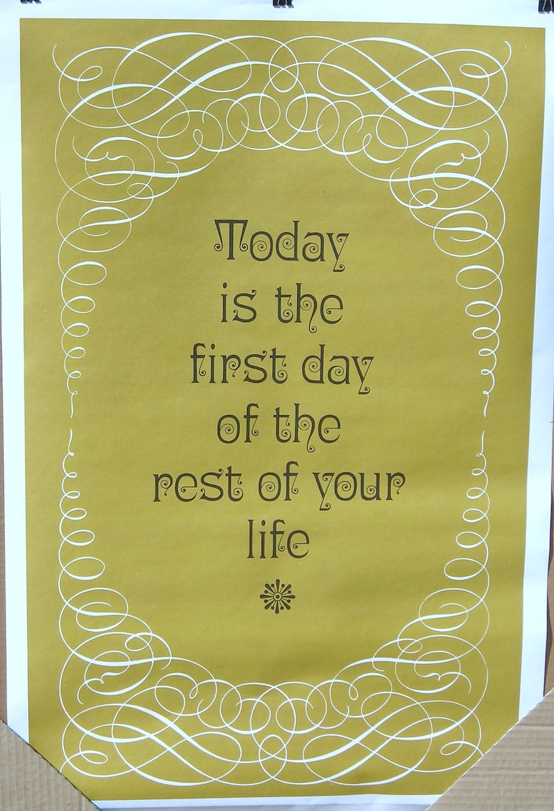 Vintage 1970's Today is the First Day...' Poster Hippie - Etsy