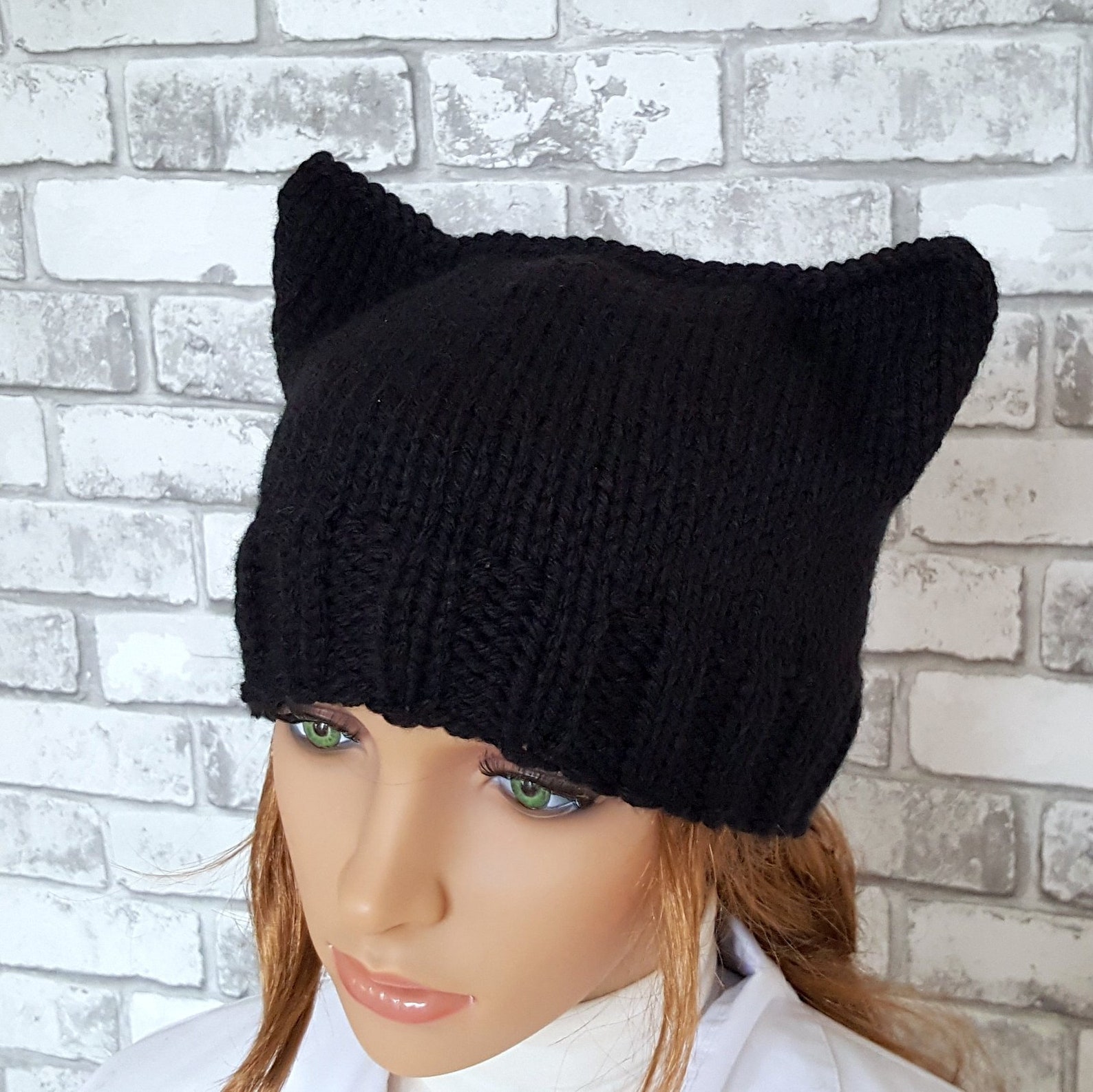 Hat Cat.ladies Beanie ''black Cat'' Hand - Etsy