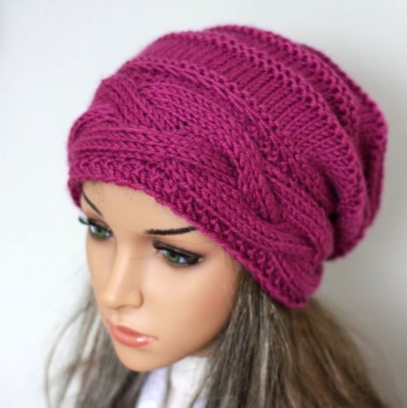 Knitted Hat Large Women Oversized Hat Winter Big Baggy Hat | Etsy