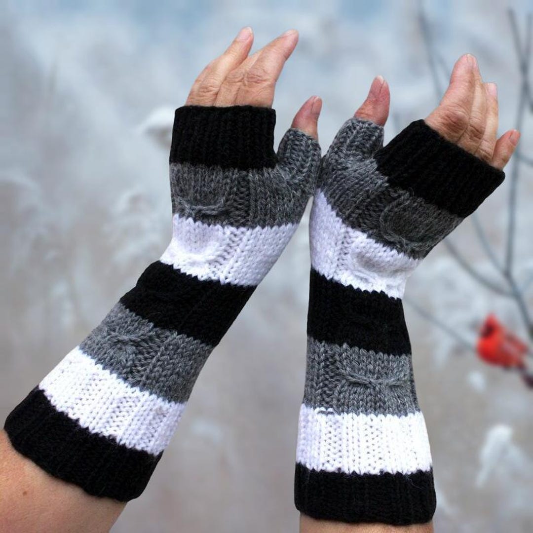 Hand Knitted Mittens for Women. Fingerless Gloves for Ladies. Gloves ...