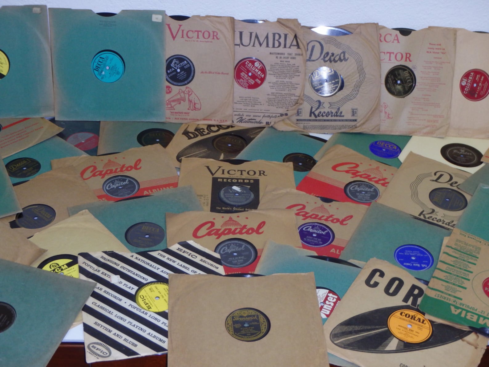 Lot of (12) 78 RPM 10" Records in Sleeves Random 20's-60s Jazz Big Band ...