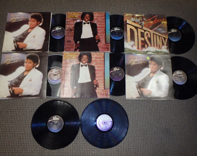 Lot of 8 MICHAEL JACKSON 5 Five, Jacksons Vinyl Record Albums With AND Without Jackets for Arts ...