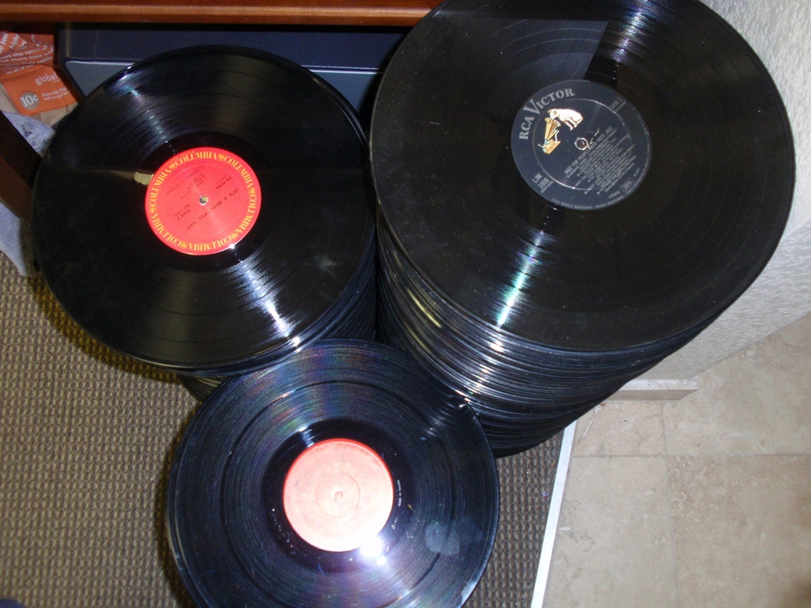 12" Random Used Vinyl Record Albums WITHOUT Jackets for Crafting ...