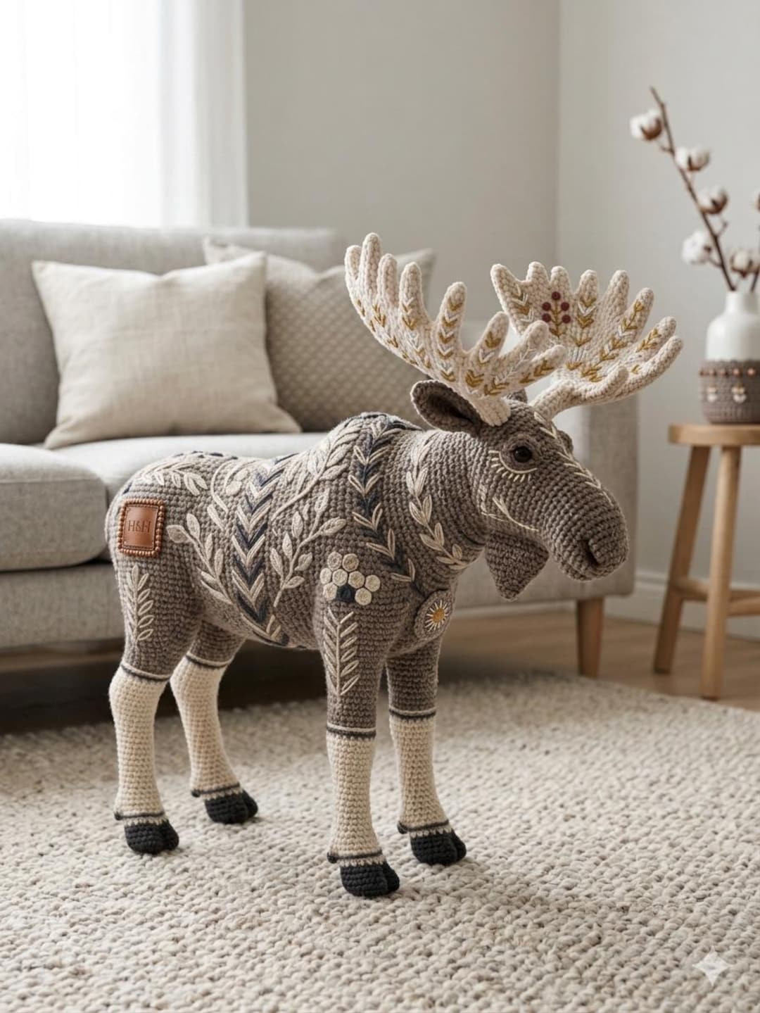 Nordic Moose Amigurumi Crochet Pattern, Embroidered Reindeer Toy (PDF ...