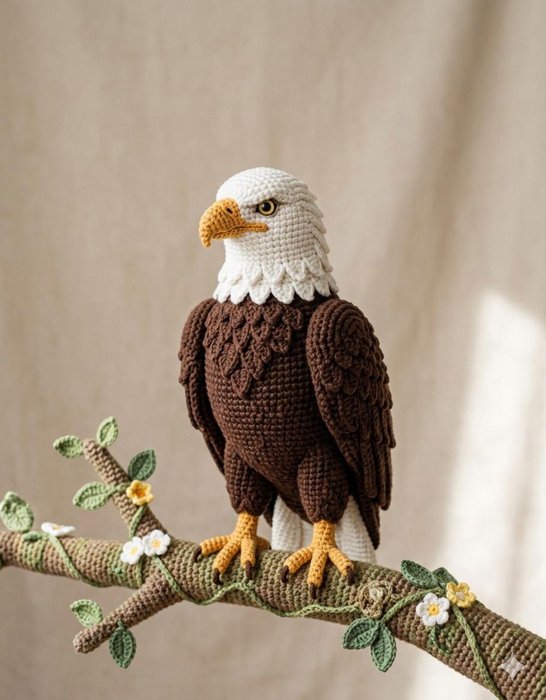 Majestic Eagle Amigurumi Crochet Pattern PDF – Realistic Bird Woodland ...