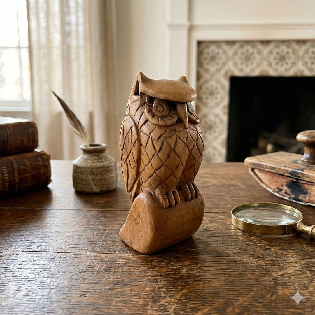 Hand-carved Owl Figurine - Solid Basswood - Etsy