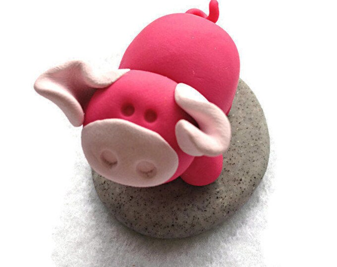 Pig Cake Topper, Polymer Clay Pig, Polymer Clay Cake Topper, Birthday ...