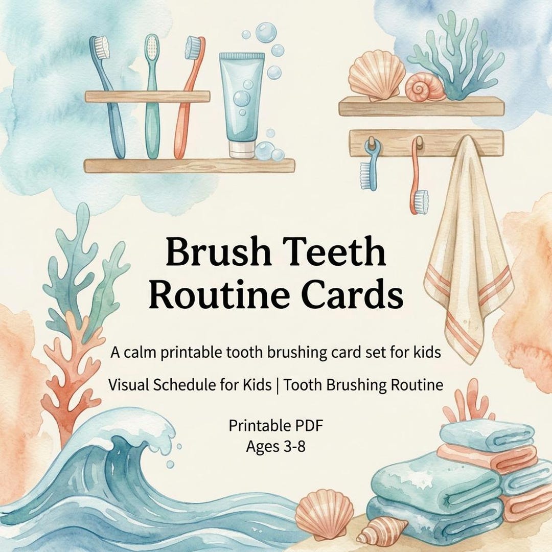 Brush Teeth Routine Cards | Visual Schedule for Kids | Printable PDF ...