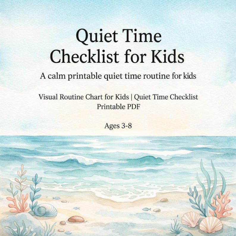 Quiet Time Checklist for Kids | Visual Routine Chart for Kids ...