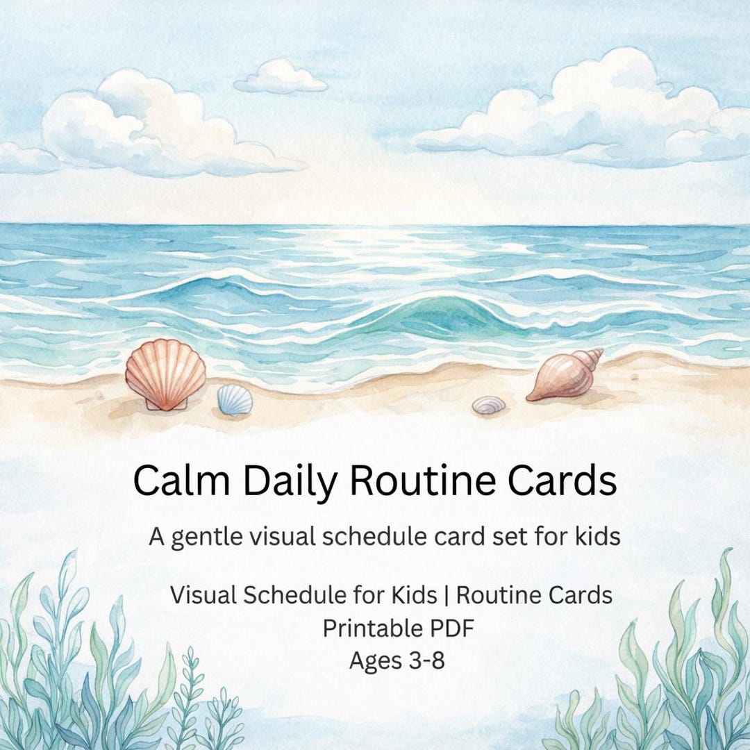 Calm Daily Routine Cards | Visual Schedule for Kids | Printable PDF ...
