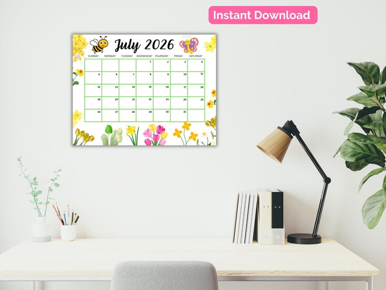 July 2026 Calendar: Editable, Printable Planner (instant Digital ...