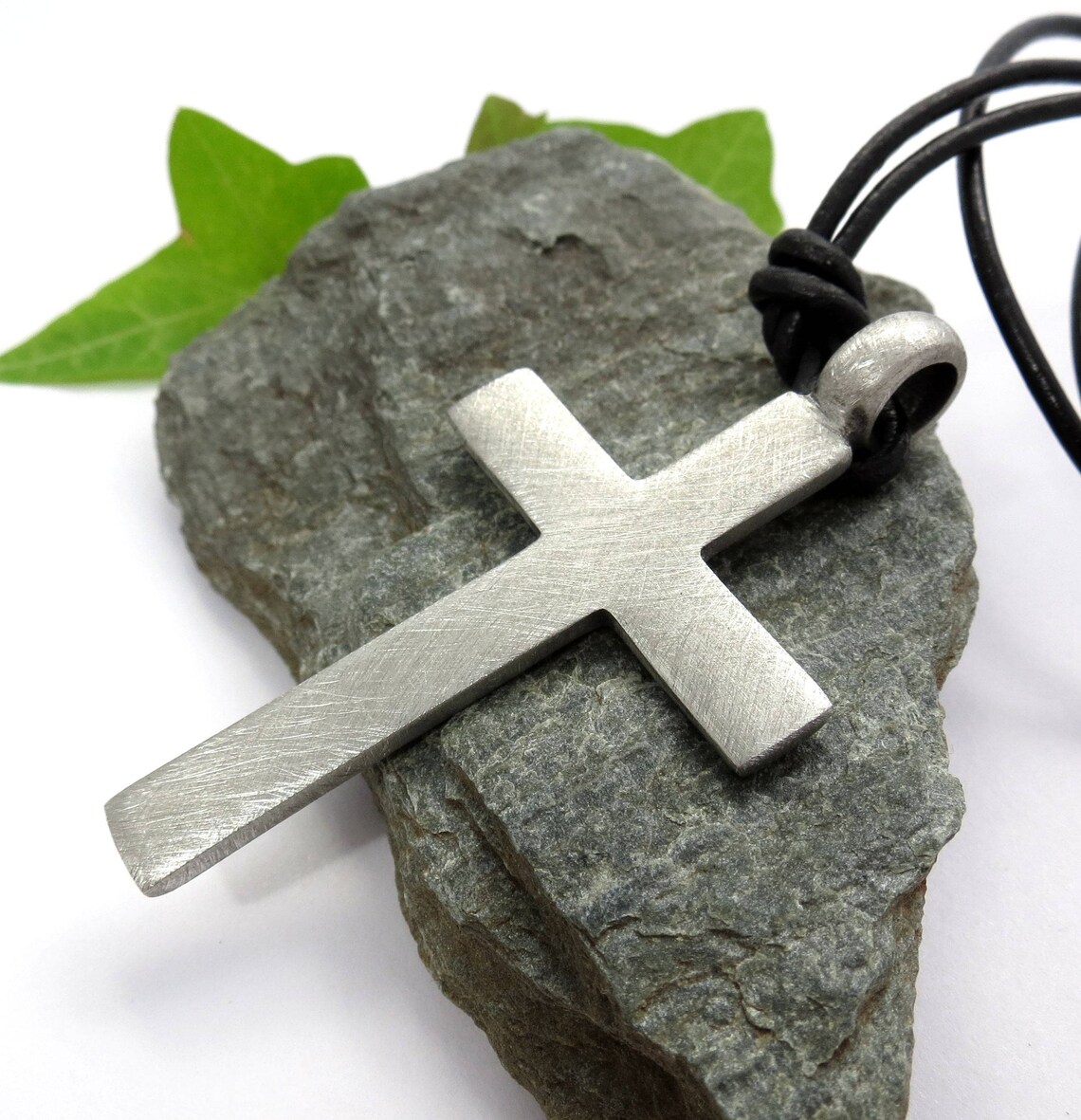 Large Rustic Cross Necklace Mens Cross Pendant Christian | Etsy