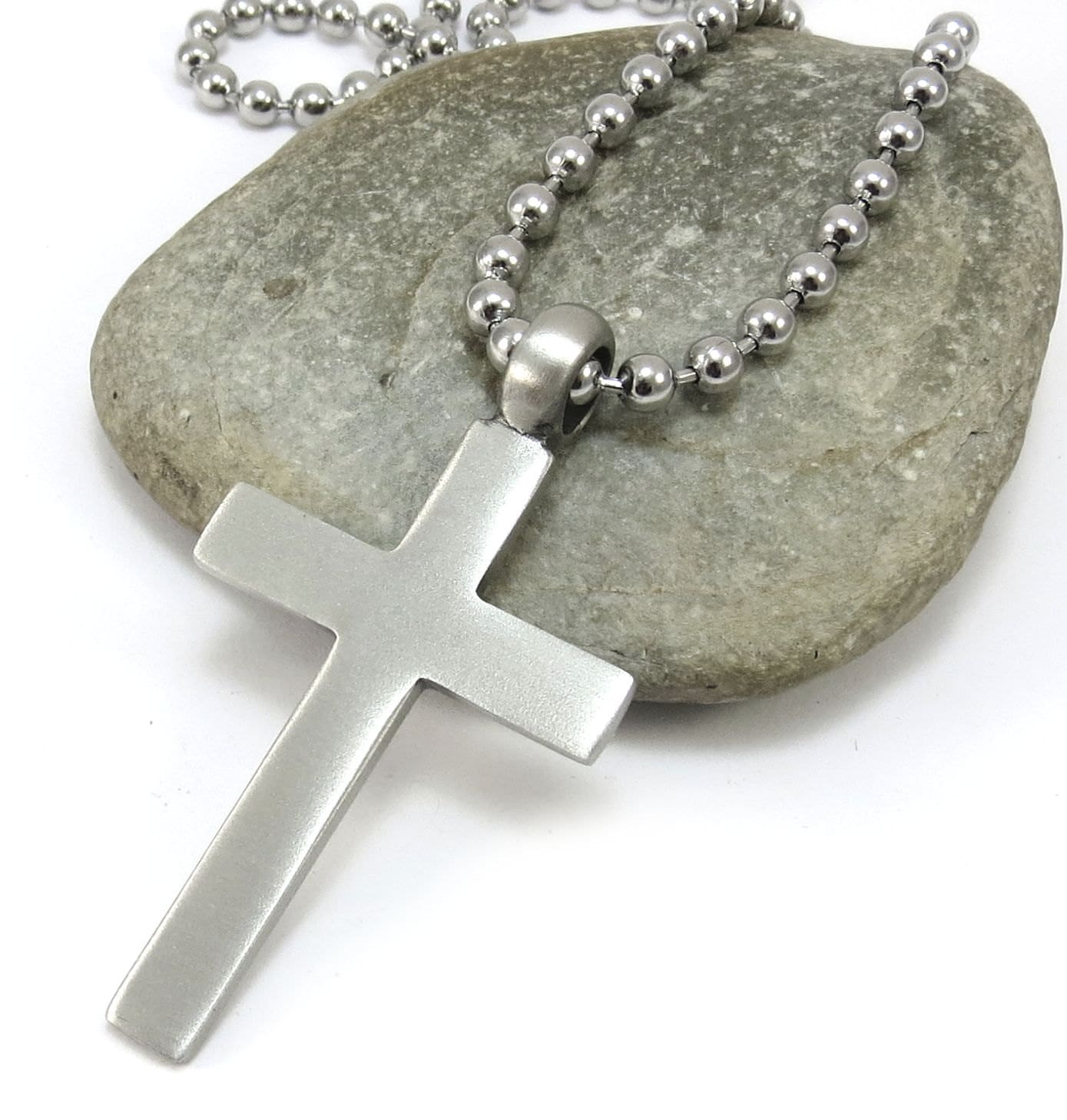 Men's Cross Necklace, Simple Cross Pendant With Stainless Steel Chain ...