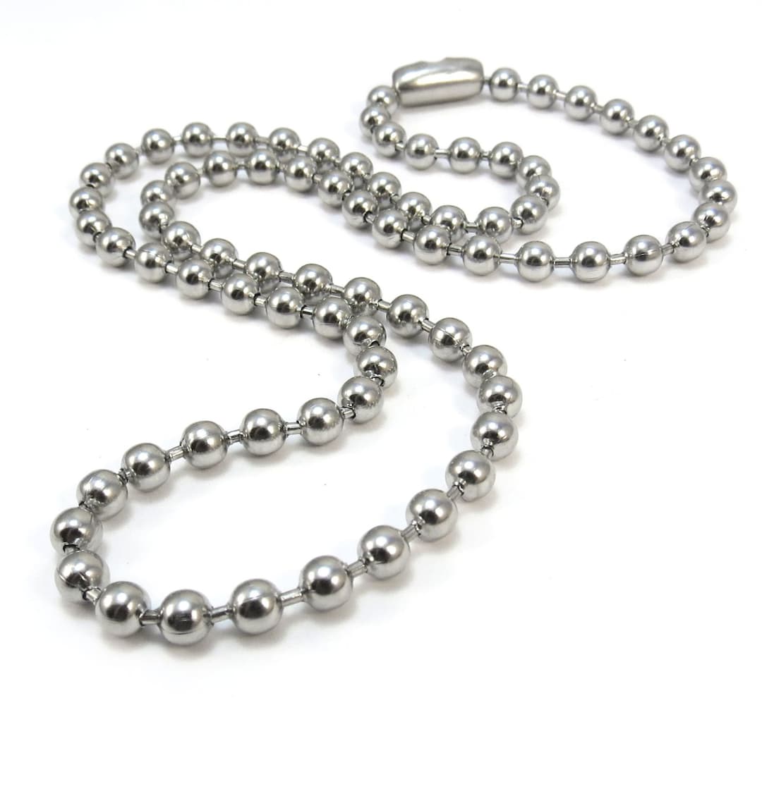 Large Stainless Steel Ball Chain, 4.5mm Ball Chain - Bulky Chain ...