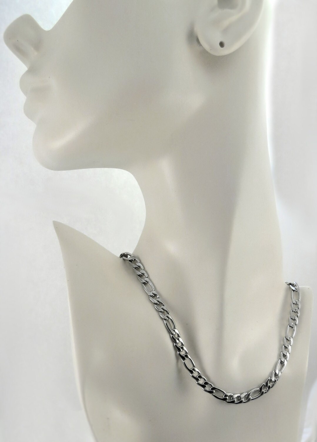 Extra Large Stainless Steel Chain Silver Figaro Chain - Etsy