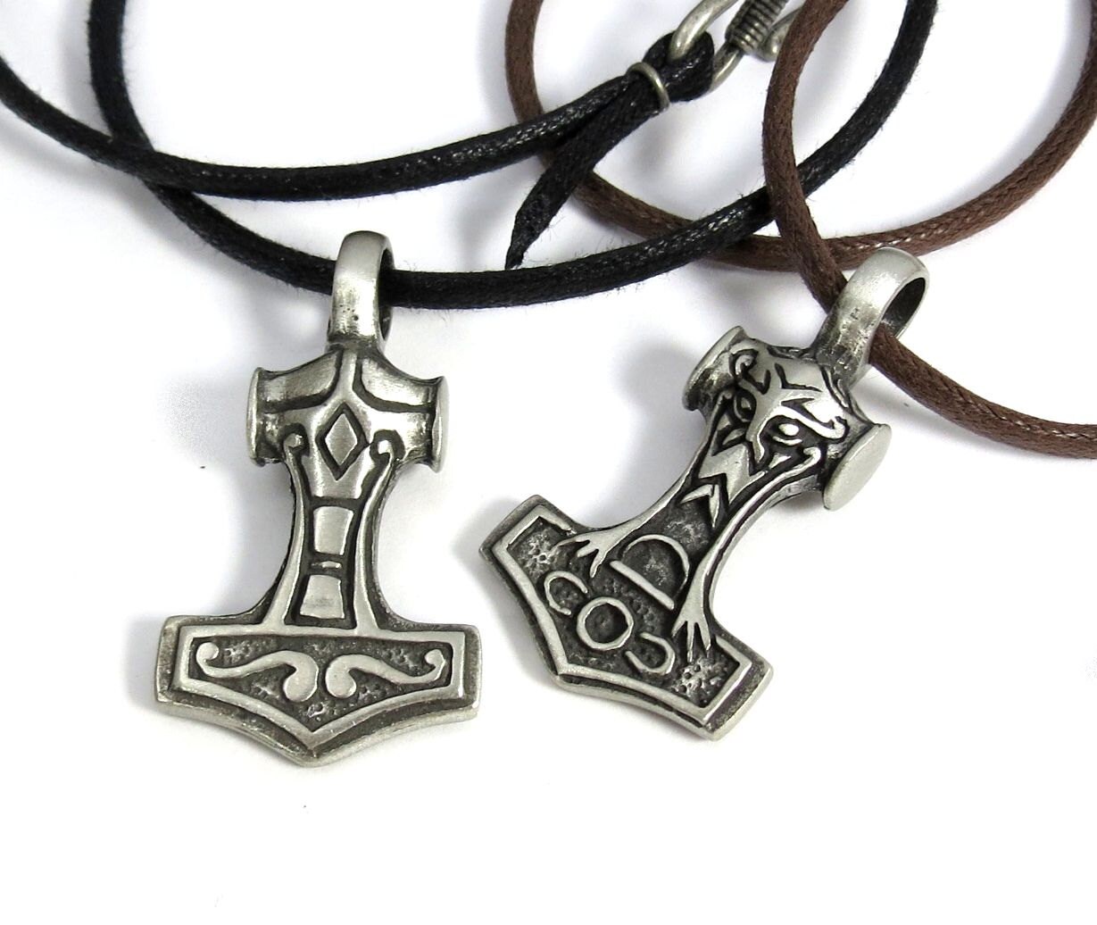 Thor's Hammer Necklace Reversible Mjolnir Pendant - Etsy