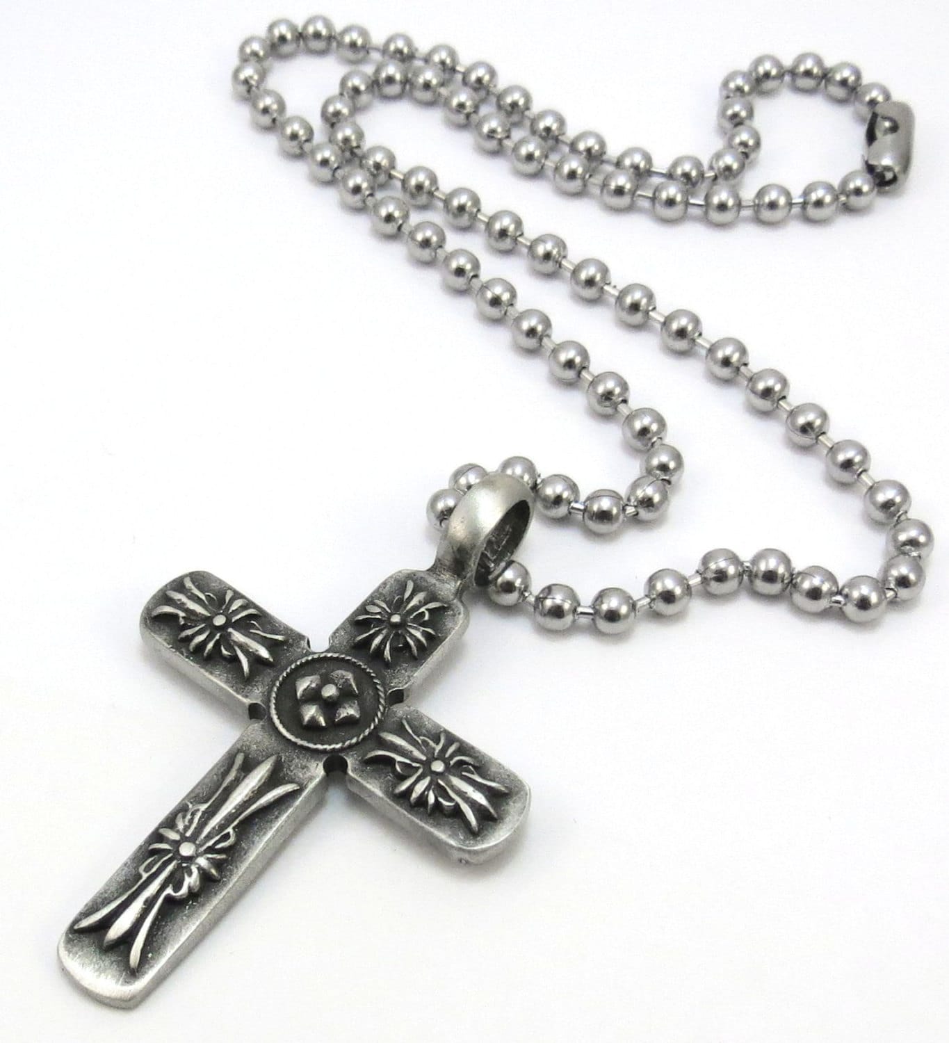 Large Cross Necklace Men's Cross Pendant With Stainless - Etsy