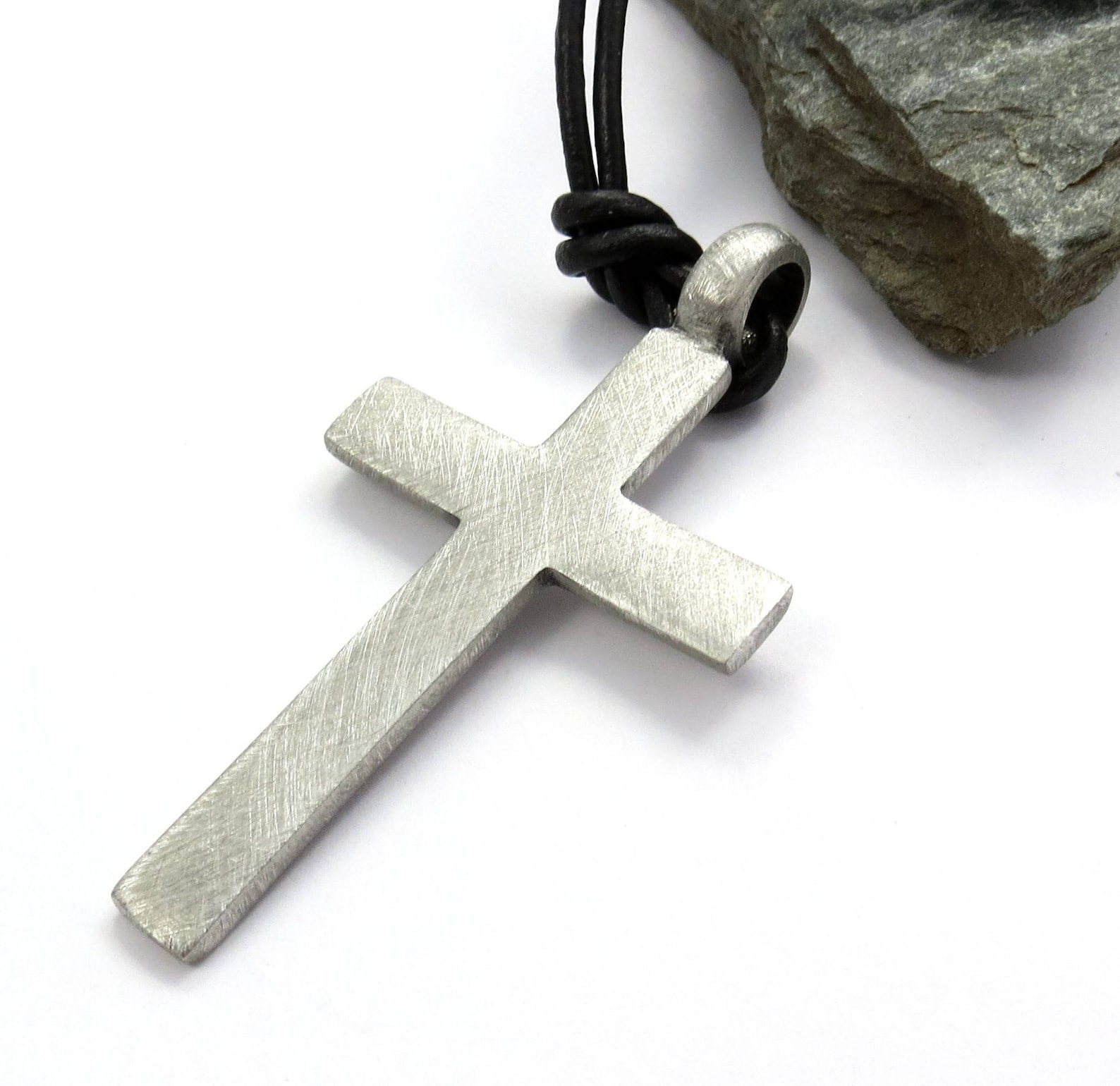 Large Rustic Cross Necklace Mens Cross Pendant Christian - Etsy