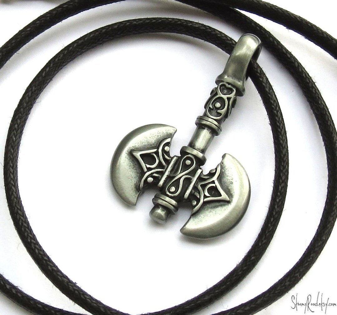 Viking Axe Necklace - Mens Jewelry, Battle Axe Pendant - Weapon Jewelry ...