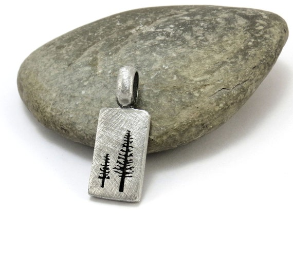 Rustic Pine Tree Pendant Nature Jewelry Silver Tree Jewelry | Etsy