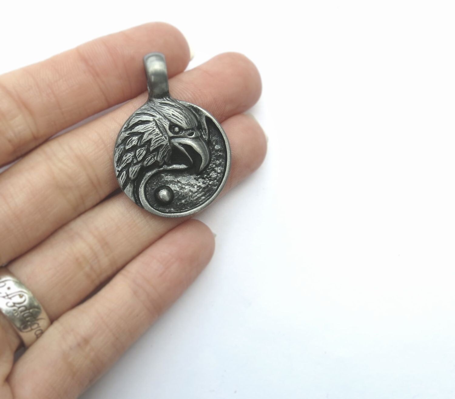 Eagle Ying and Yang Necklace - Yin Yang Bird Pendant - Zen Jewelry - Etsy