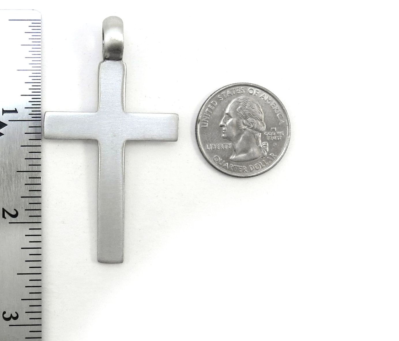 Large Simple Cross Necklace Large Cross Pendant Mens Cross - Etsy