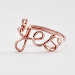 Rose Gold Yes Ring, Wire Yes Word Ring, Yes I Do, Bridesmaids Gift Ring ...