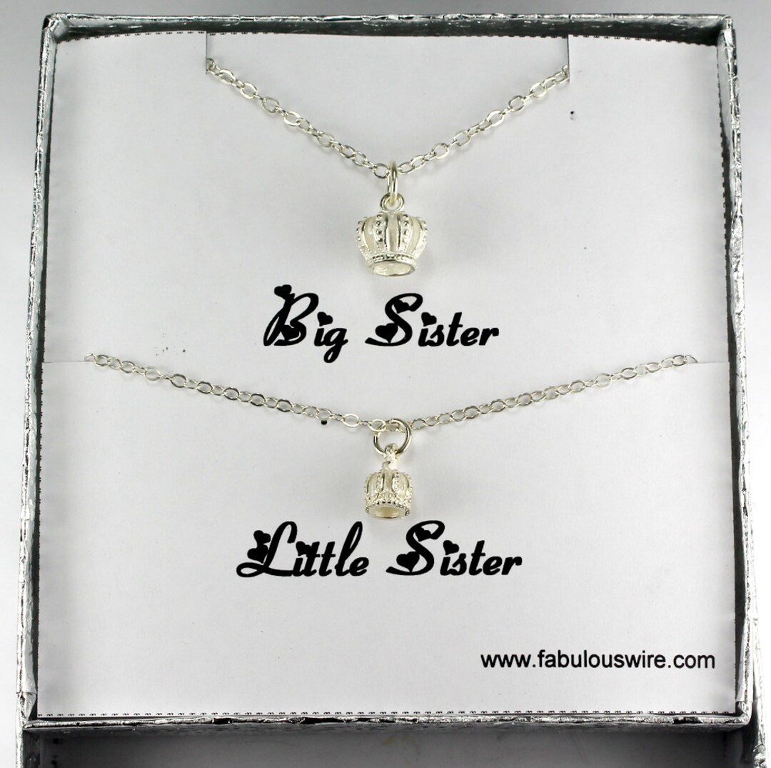 Big Sister Little Sister Match Crown Necklace Set. Two Sisters Jewelry ...