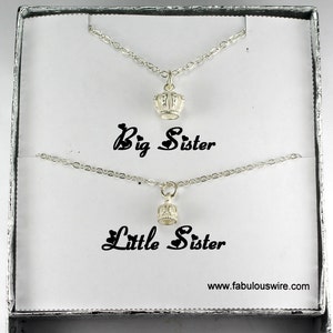 Big Sister Little Sister Match Crown Necklace Set. Two Sisters Jewelry ...