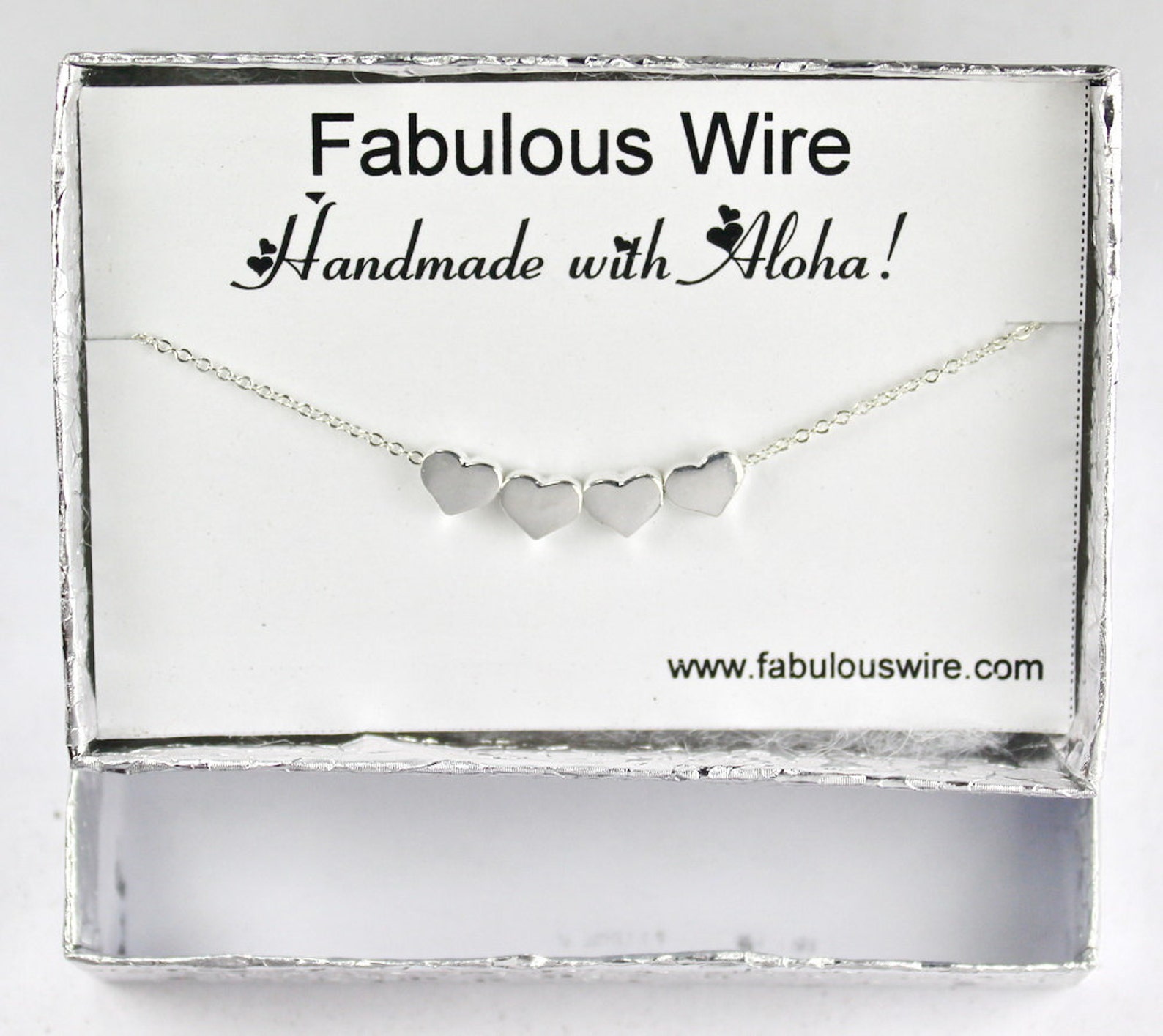 Multi Heart Necklace, Sterling Silver Heart Necklace, Family Gift ...