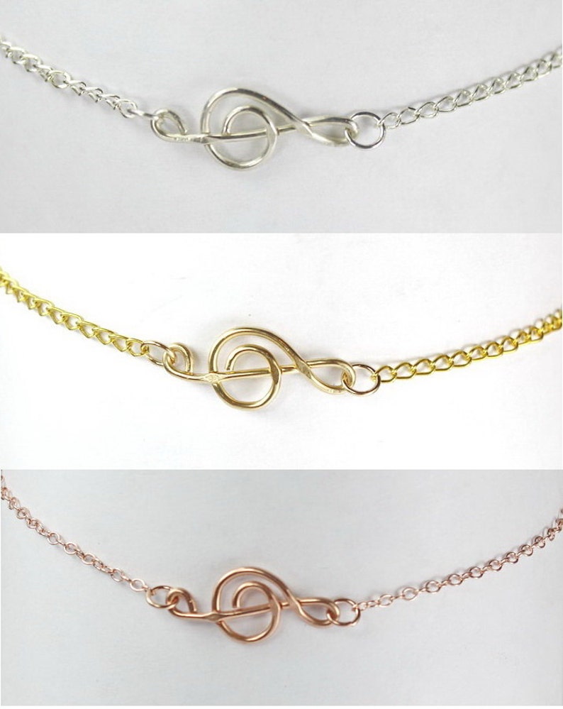 Treble Clef Bracelet Musical Symbol Jewelry Handmade Wire - Etsy