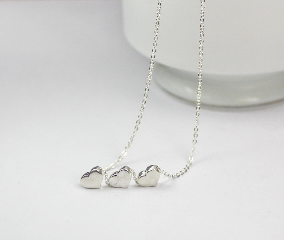 Multi Heart Necklace, Sterling Silver Heart Necklace, Family Gift ...