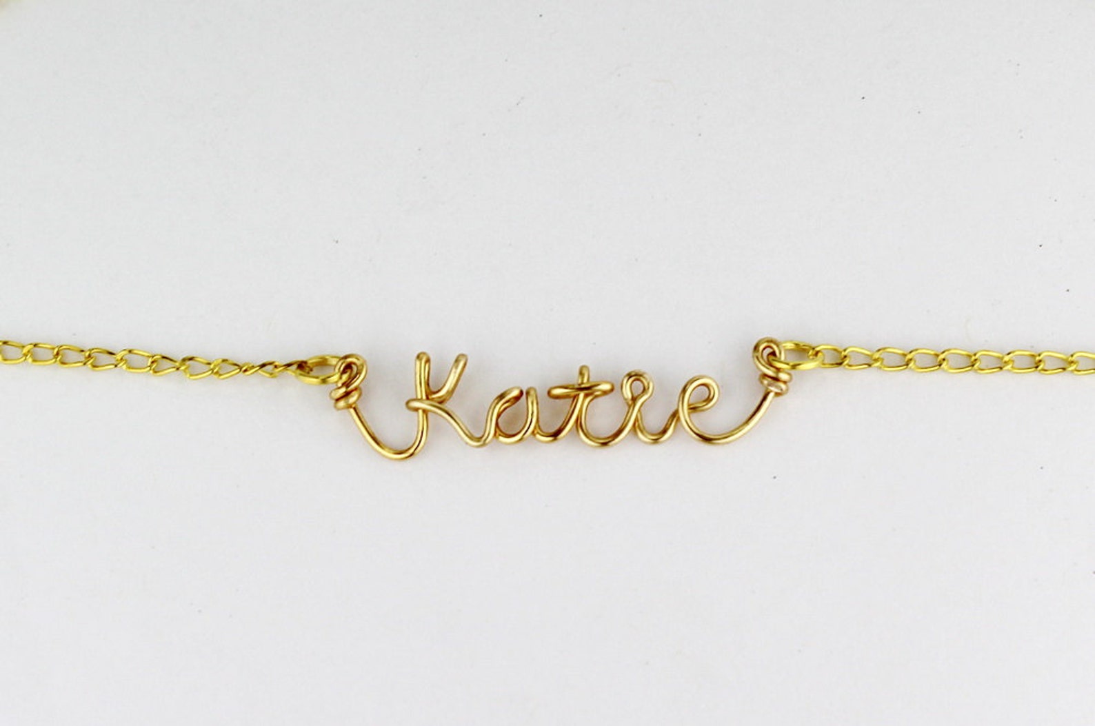 Gold Wire Personalized Name Necklace Custom Made Name or Word | Etsy