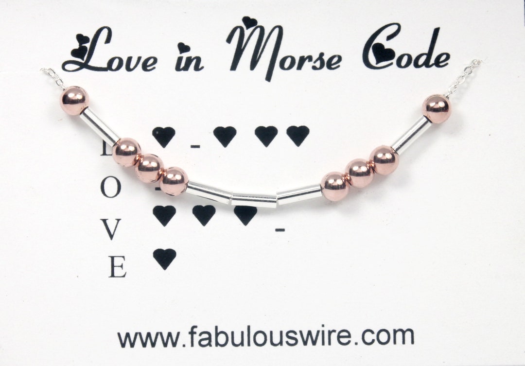 Love in Morse Code Necklace, Love Necklace, Special Love Jewelry, Family Sister Gift, Love ...